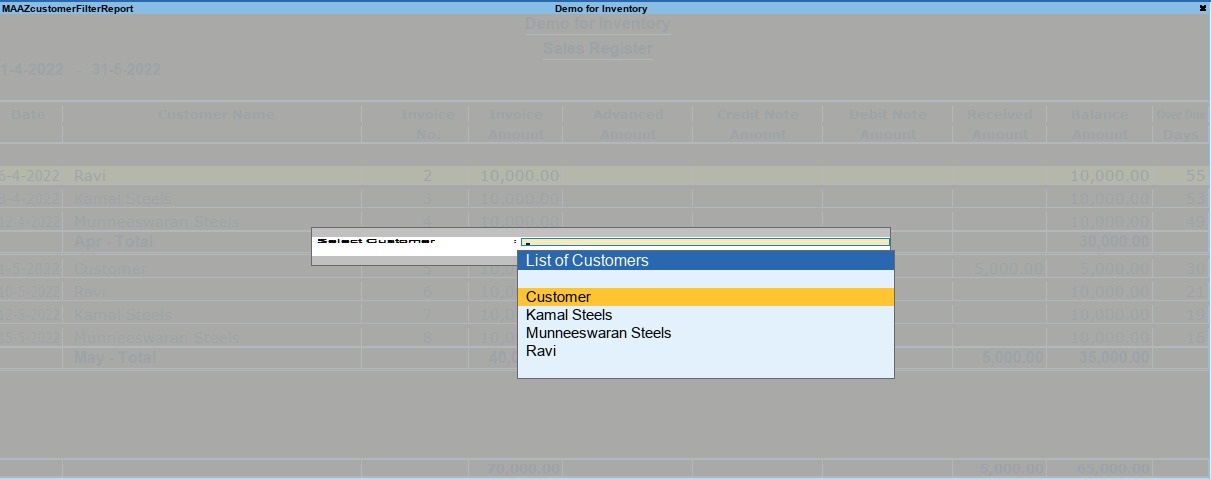 New Sales and Purchase Register - Maaziah | Tally Certified Partners